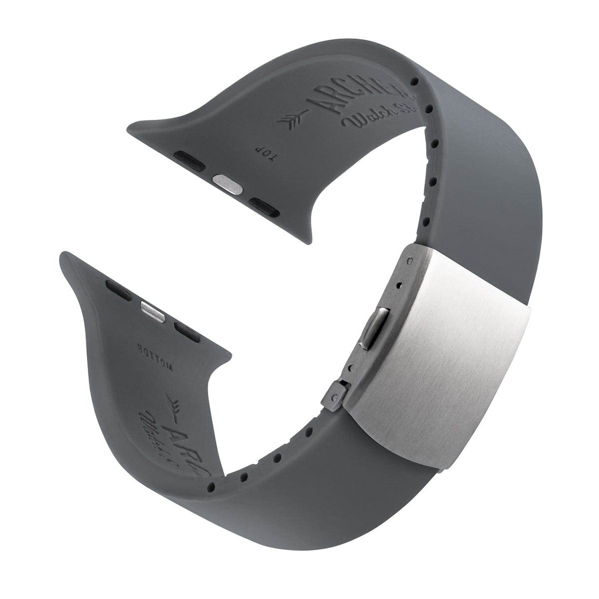 Apple Watch Custom Fit Silicone Watch Band - Graphite/Silver – Archer ...