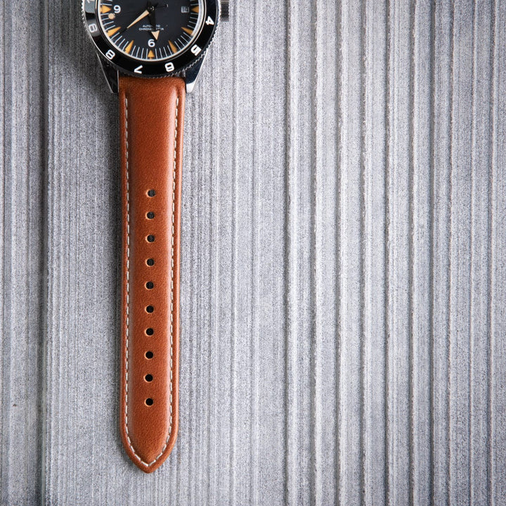 Quick Release Leather Watch Band - Pewter Gray/Matched – Archer Watch ...