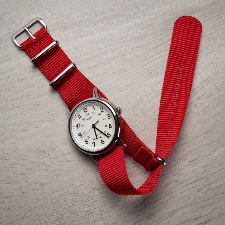 Classic Military Style Nylon Watch Band - Red