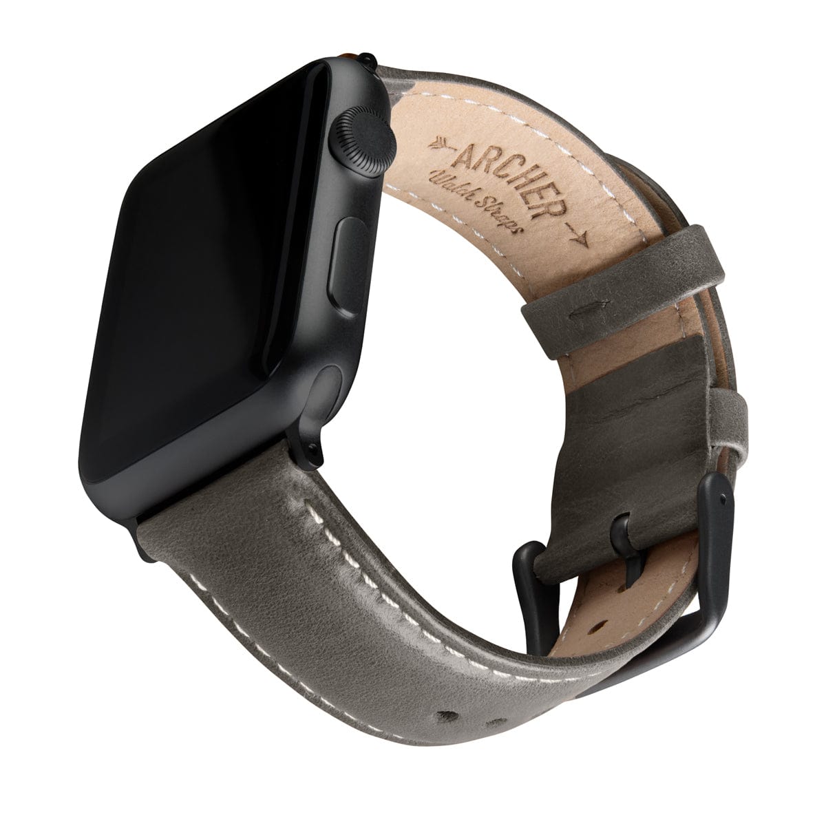 Apple Watch Leather Watch Band - Pewter Gray/Natural/Space Gray ...