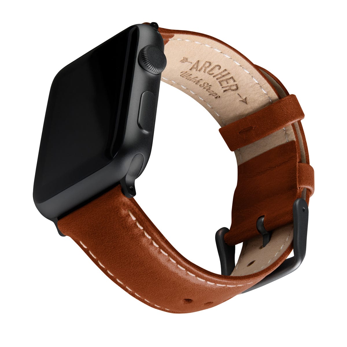 Apple Watch Leather Watch Band - Cognac/Natural/Space Gray – Archer ...