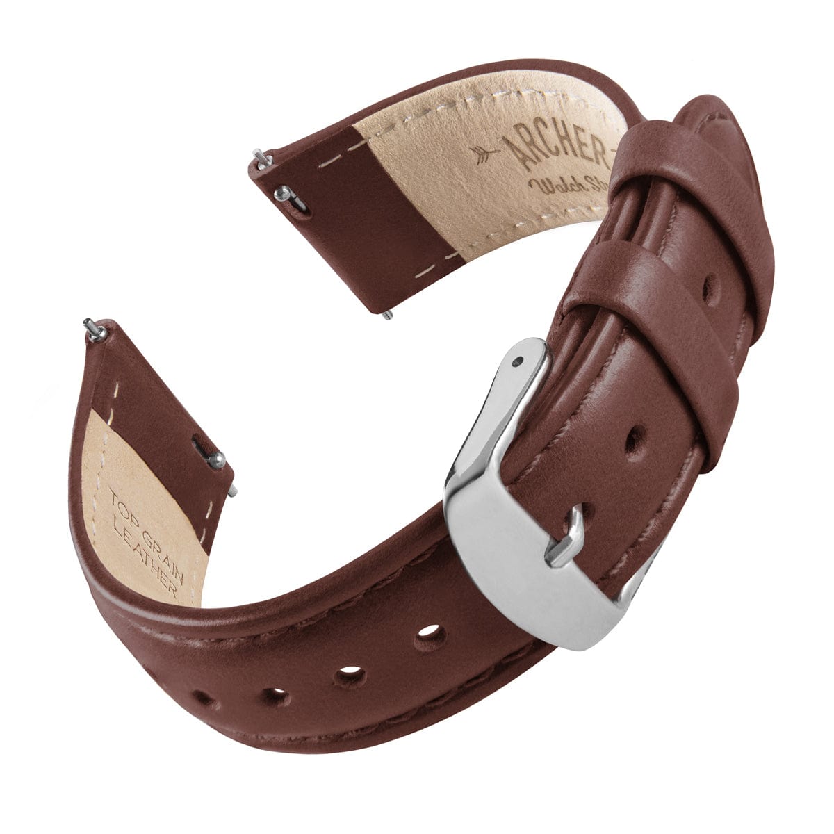 Quick Release Leather Watch Band - Mahogany/Matched – Archer Watch Straps
