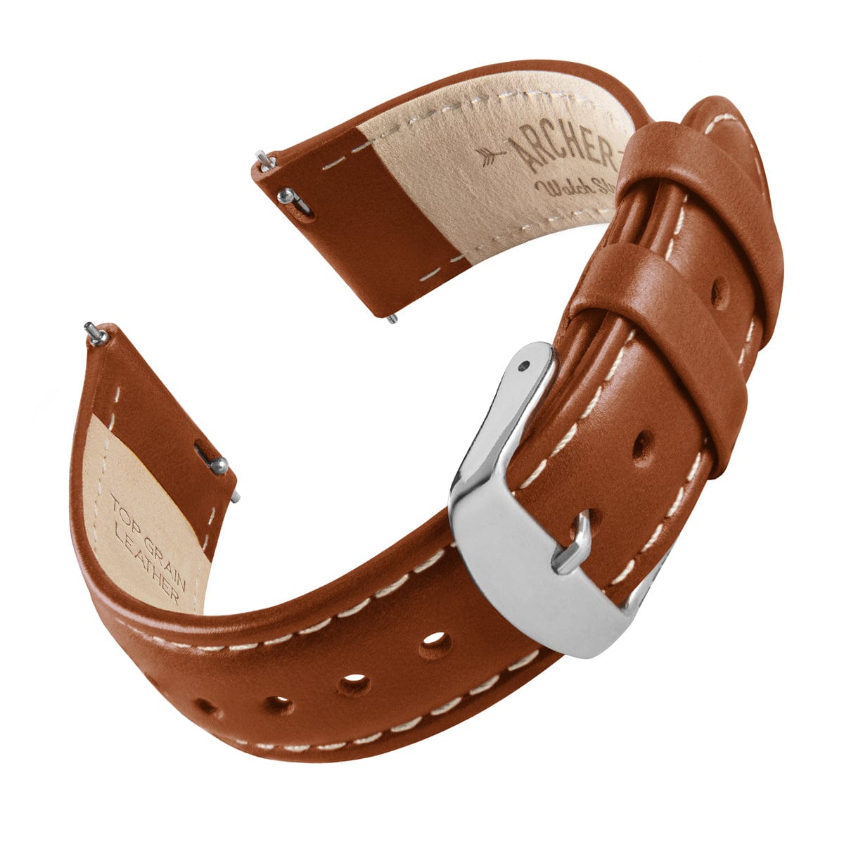 Quick Release Leather - Cognac/Natural – Archer Watch Straps