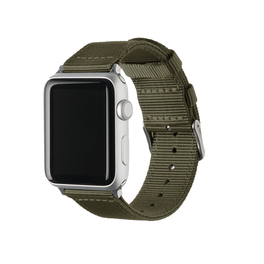 Apple Watch Nylon Watch Band - Olive/Stainless – Archer Watch Straps