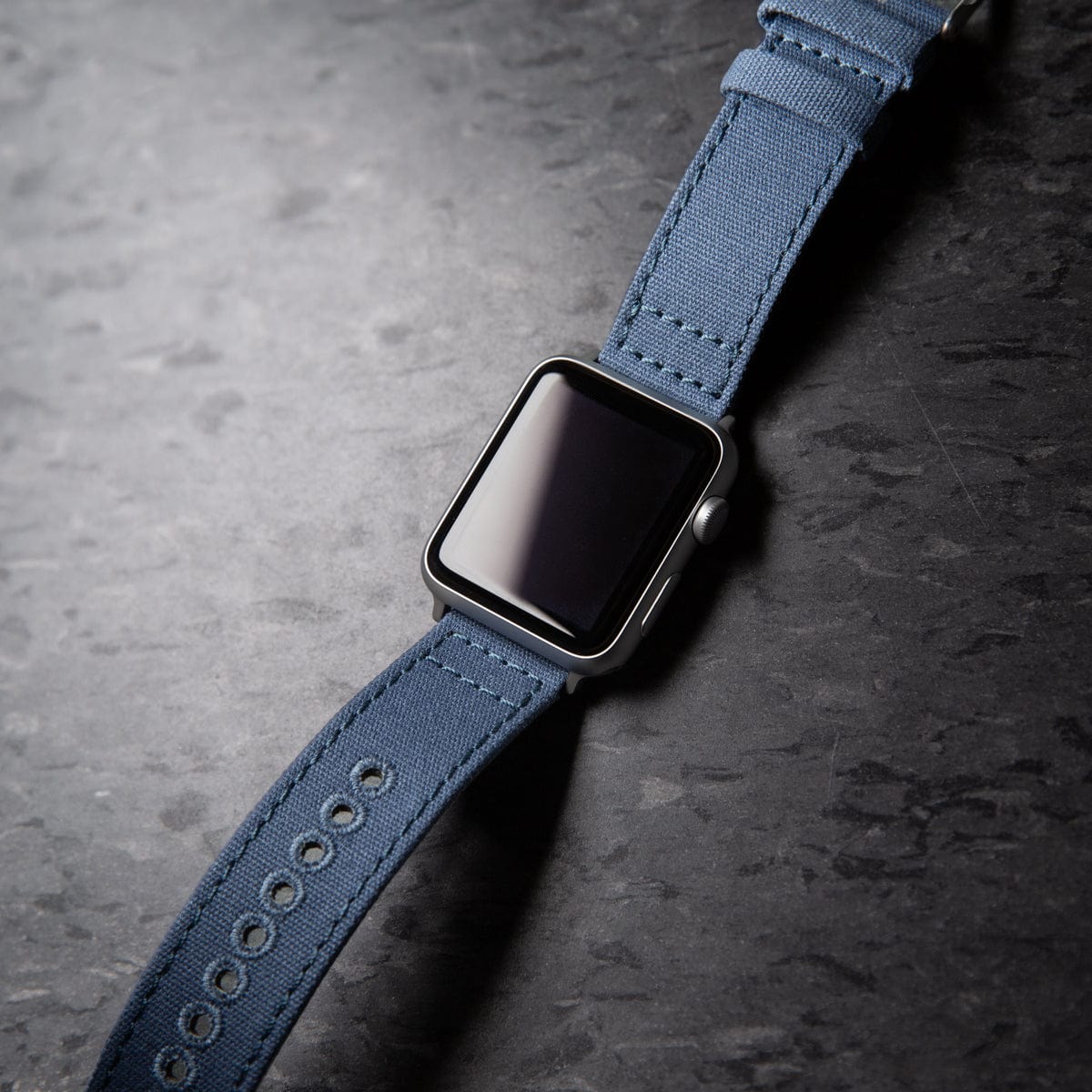 Apple Watch Canvas - Classic Denim Blue/Silver Aluminum – Archer Watch ...