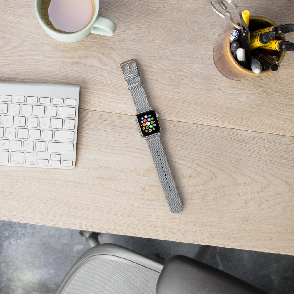 Apple Watch Nylon Watch Band - Gray/Stainless – Archer Watch Straps